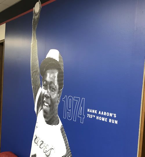Hank Aaron's 715th Home Run Vinyl Wrap on Wall - Green Light Graphics